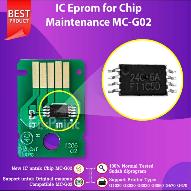 Jual IC Eprom pada Chip MC-G02 Maintenance Cartridge Canon G1020 G2020 ...