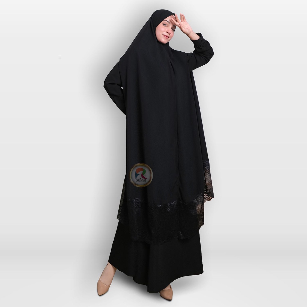 Jual Gamis Hitam syari set Khairimah Super Jetblack Hajj & Umroh Set ...