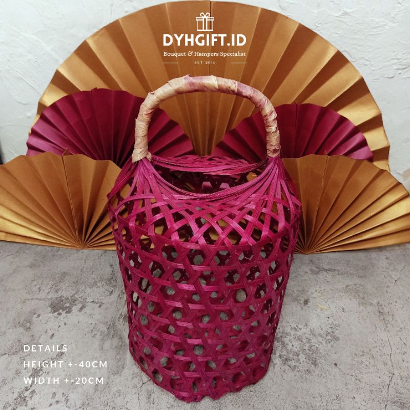 Jual KERANJANG ANYAMAN BAMBU HAMPERS IMLEK • KERANJANG AESTHETIC ...
