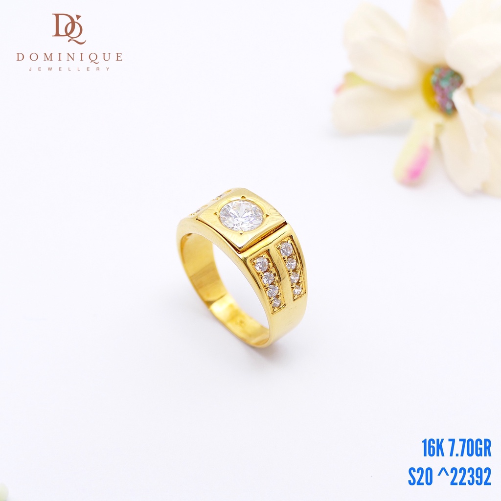 Jual Cincin Pria Emas Dominique Jewellery 16K 22392 | Shopee Indonesia