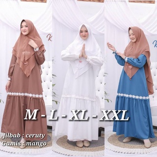 Jual KHAYRA SYARI PLUS KHIMAR CERUTY UKURAN M - L - XL - XXL GAMIS SYARI BUSUI POLOS MURAH ...