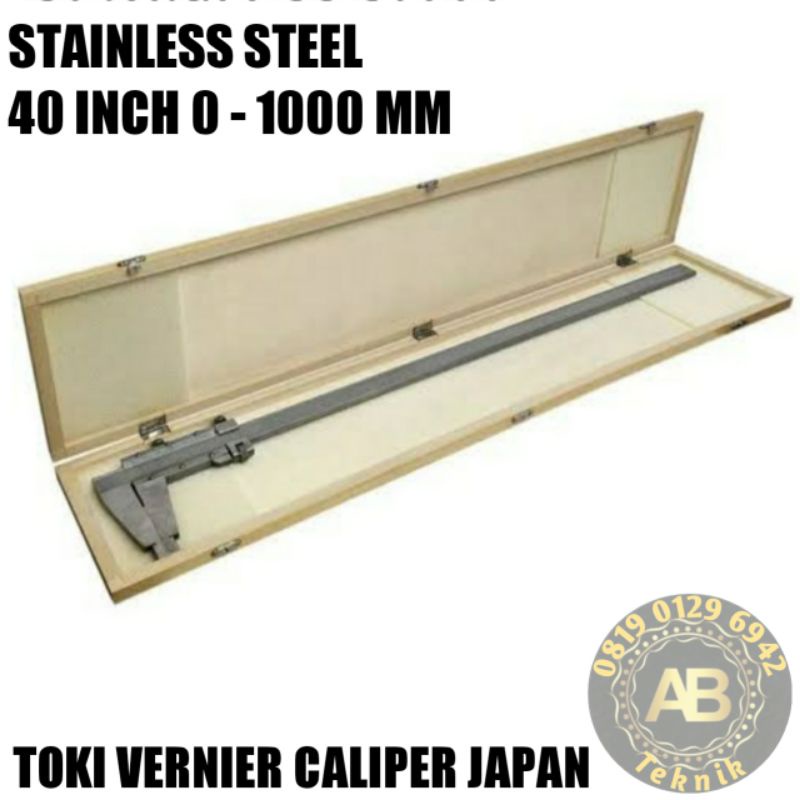 Jual Vernier Caliper 1000 mm Jangka Sorong Manual 40 Inch alat ukur jangka 1 meter Kotak Kayu ...