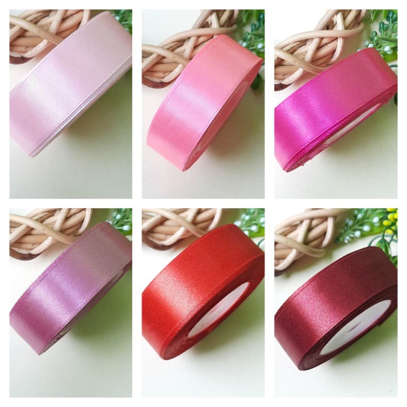 Jual 1 ROLL PITA SATIN 2,5 CM MERAH & PINK PTS01 | Shopee Indonesia