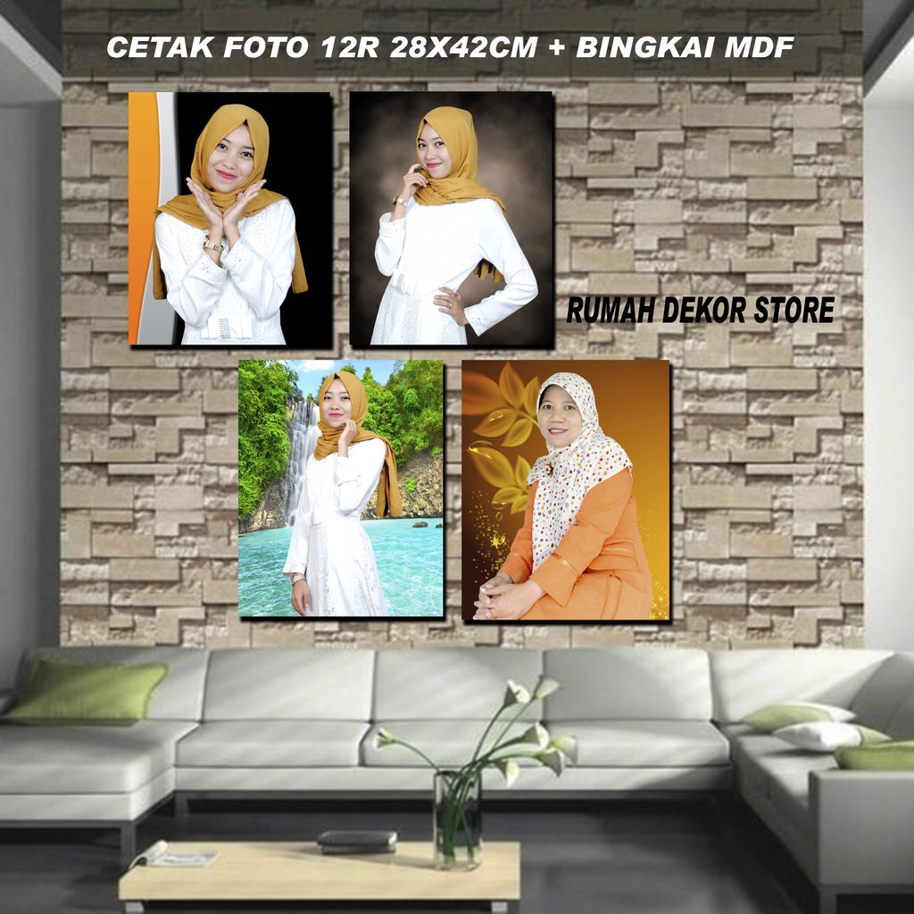 Jual Cetak Foto Besar Frame Mdf 12r plus 28x42cm mdf 3mm | Shopee Indonesia