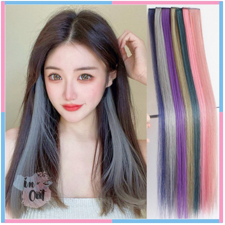 Jual Rambut Palsu Jepit warna warni Hair Extention Wanita Colorful ...