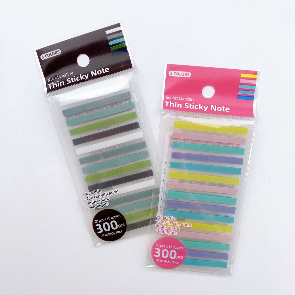 Jual [HARU] 300pcs Slim Index Marks Highlighter Marks Paper Kertas Thin ...