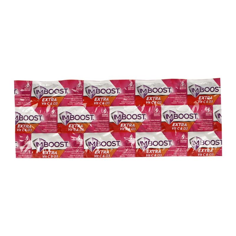 Jual IMBOOST EXTRA VIT C & D3 1strip 8 kaplet salut | Shopee Indonesia
