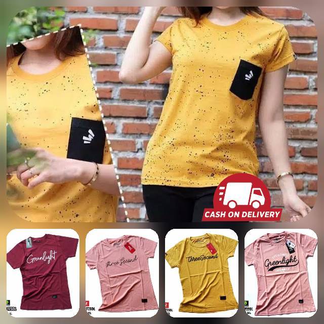 Jual [COD] KAOS DISTRO CEWEK THREE SECOND THREESECOND 3SECOND BAJU ...