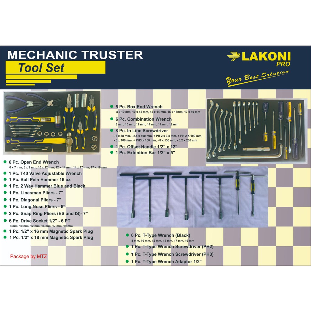 Jual Tool Set Mechanic Truster Lakoni Pro ( Isi Tool + Embos) | Shopee ...