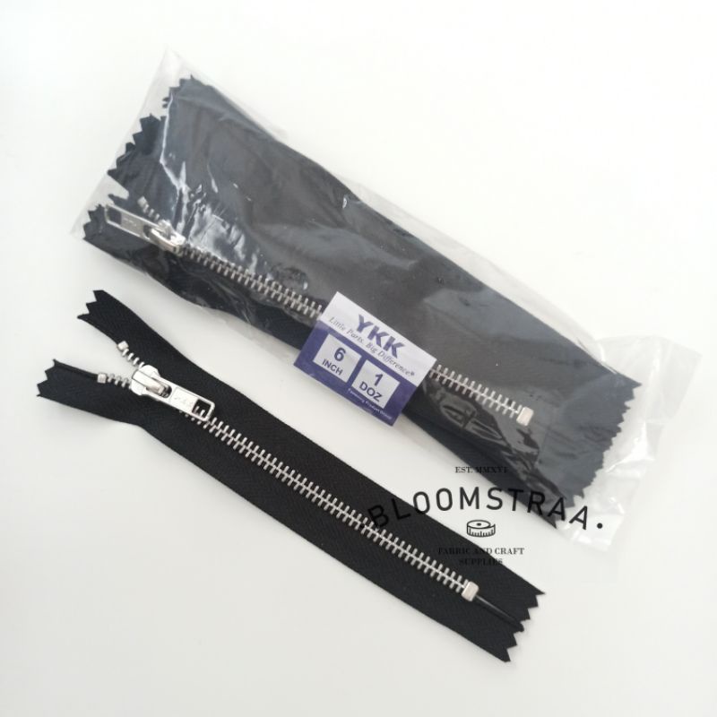 Jual Grosir Resleting YKK Gigi Besi Silver 15 cm 6 inch Metal Zipper ...