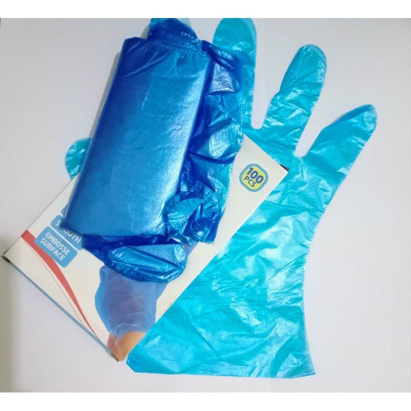 Jual Sarung Tangan Plastik Biru Handglove Plastik HDPE Transparant ...