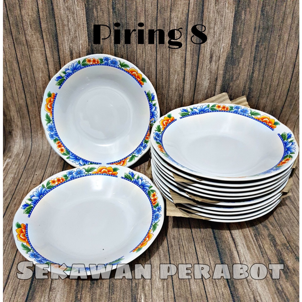 Jual LILIA 8 INCH PIRING MAKAN BUNGA BIRU PIRING KERAMIK | Shopee Indonesia
