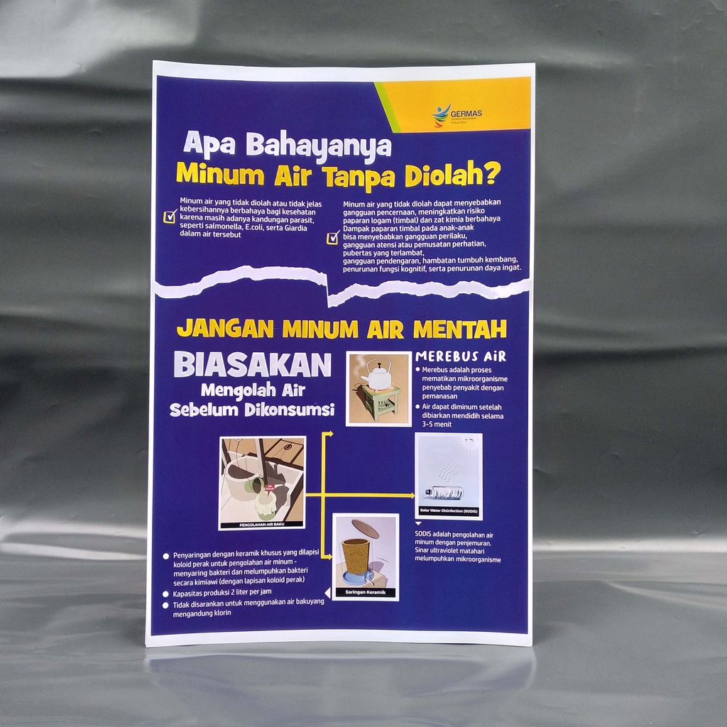 Jual Poster : Bahaya minum air tanpa diolah | Shopee Indonesia