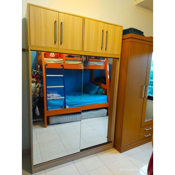 Jual LEMARI SLIDING MINIMALIS KACA CERMIN FULL | Shopee Indonesia