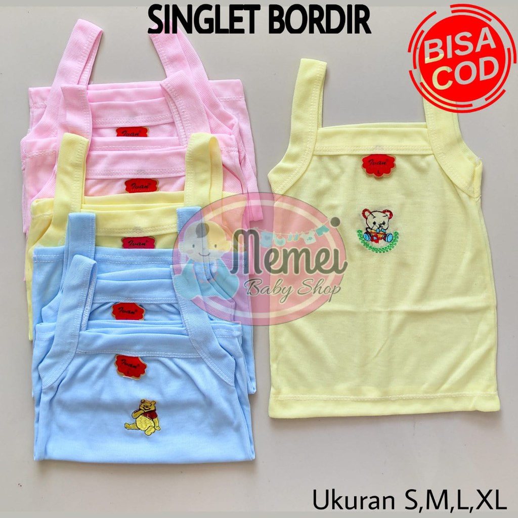 Jual Singlet bayi BORDIR Kaos dalam bayi S / M / L / XL perlengkapan ...