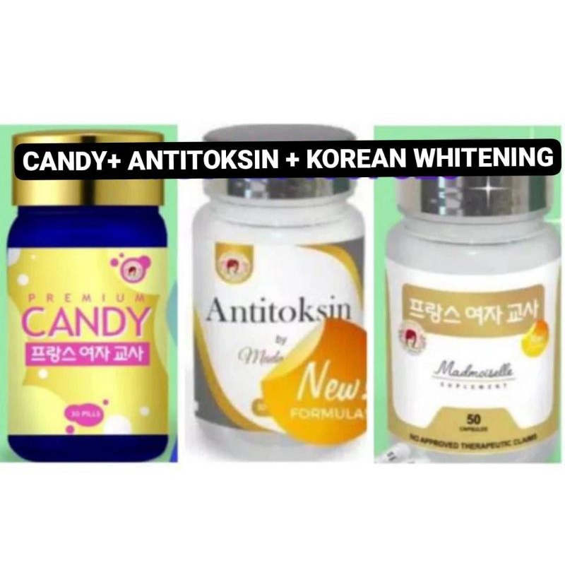 Jual Paket kombinasi CANDY + ANTITOKSIN + KOREAN WHITENING | Shopee ...