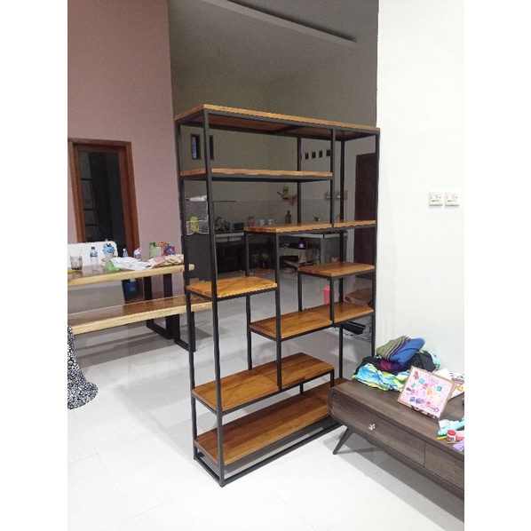 Jual rak display industrial partisi, penyekat ruang, rak buku, rak ...