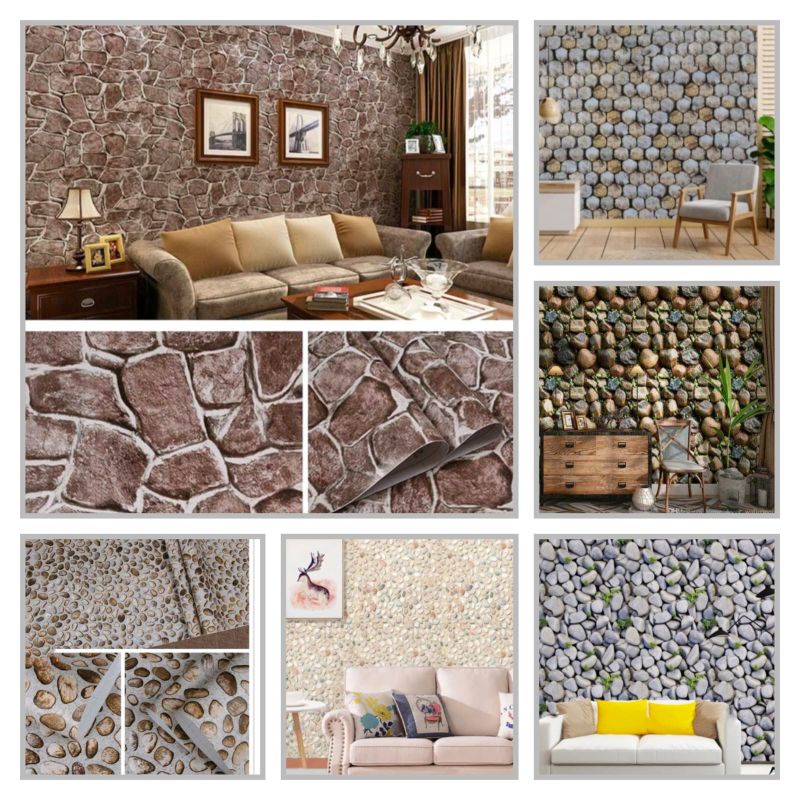 Jual Wallpaper Sticker Dinding Motif Batu kali, Batu Kerikil Super ...