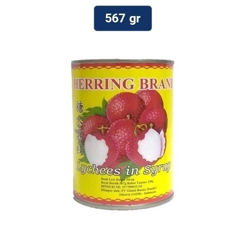 Jual Lychee Kaleng Herring Brand / Lychees In Syrup / Buah Leci kaleng ...