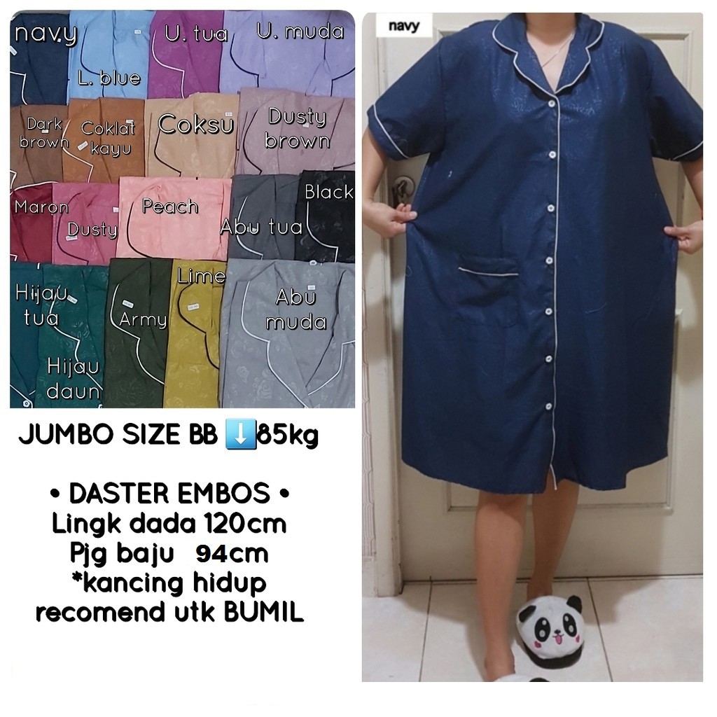 Jual SEASON IND Piyama Daster DST Jumbo Satin Embos Warna-Warni ...