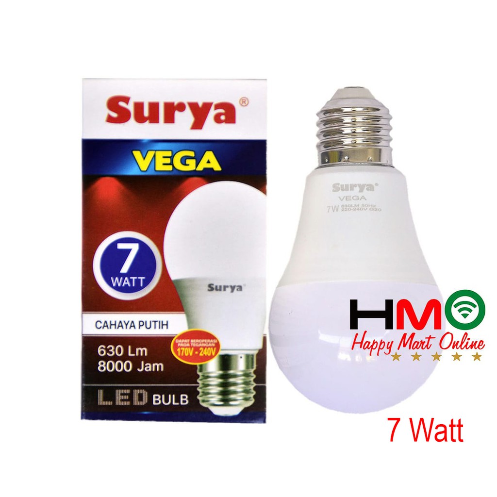 Jual Surya Vega Bohlam Lampu LED Bulb Putih 7 Watt Surya | Shopee Indonesia