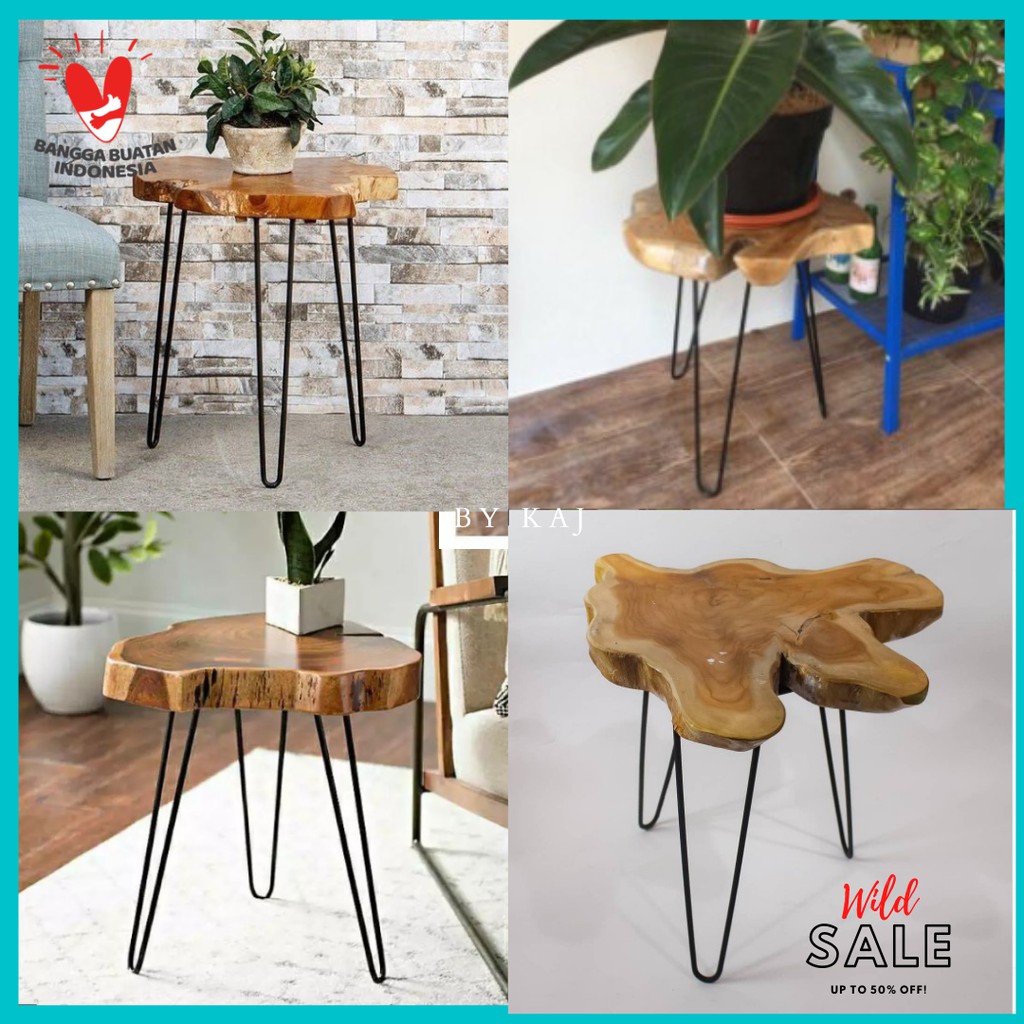 Jual meja akar jati /stool meja / standing planter / meja samping ...