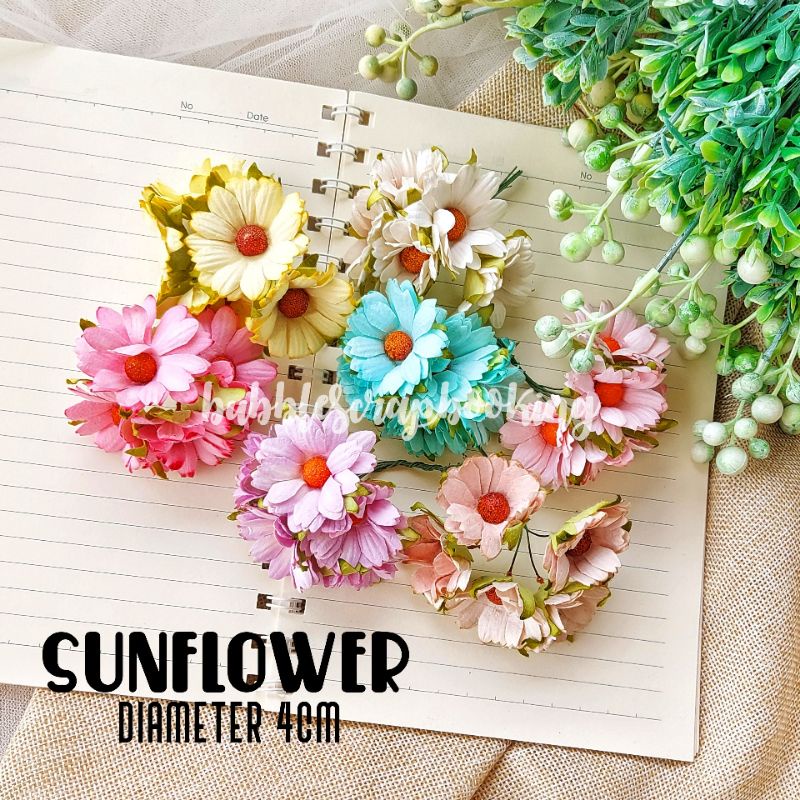 Jual bunga kertas bahan mahar scrapbook sunflower | Shopee Indonesia