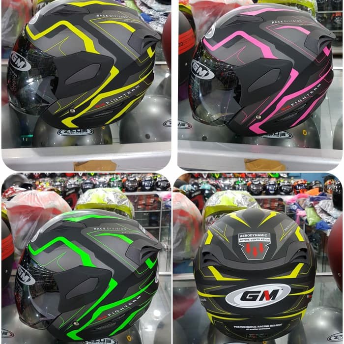Jual helm gm fighter motif gv2 | Shopee Indonesia