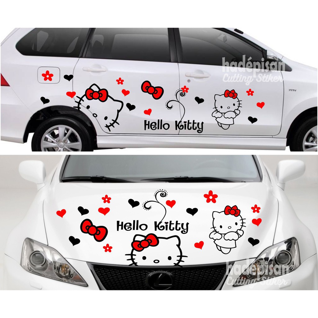 Jual STIKER MOBIL HELLO KITTY CUTTING STICKER BODY MOBIL HELLO KITTY ...