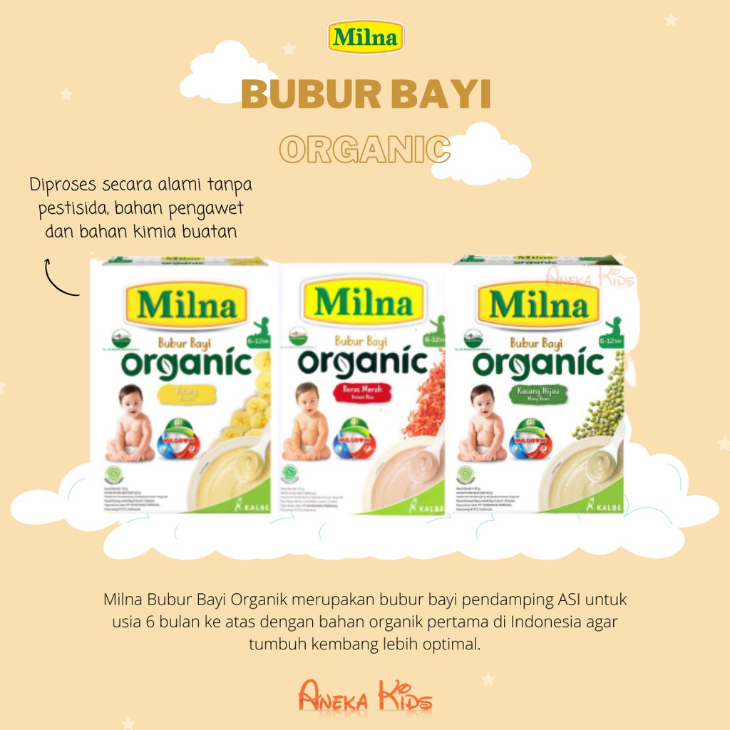 Jual Milna Bubur Bayi Organik [BBRO] 120gr | Shopee Indonesia