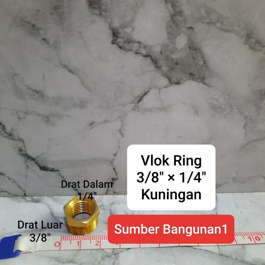 Jual Vlok Ring 3/8 x 1/4 drat luar dalam kuningan vlock | Shopee Indonesia