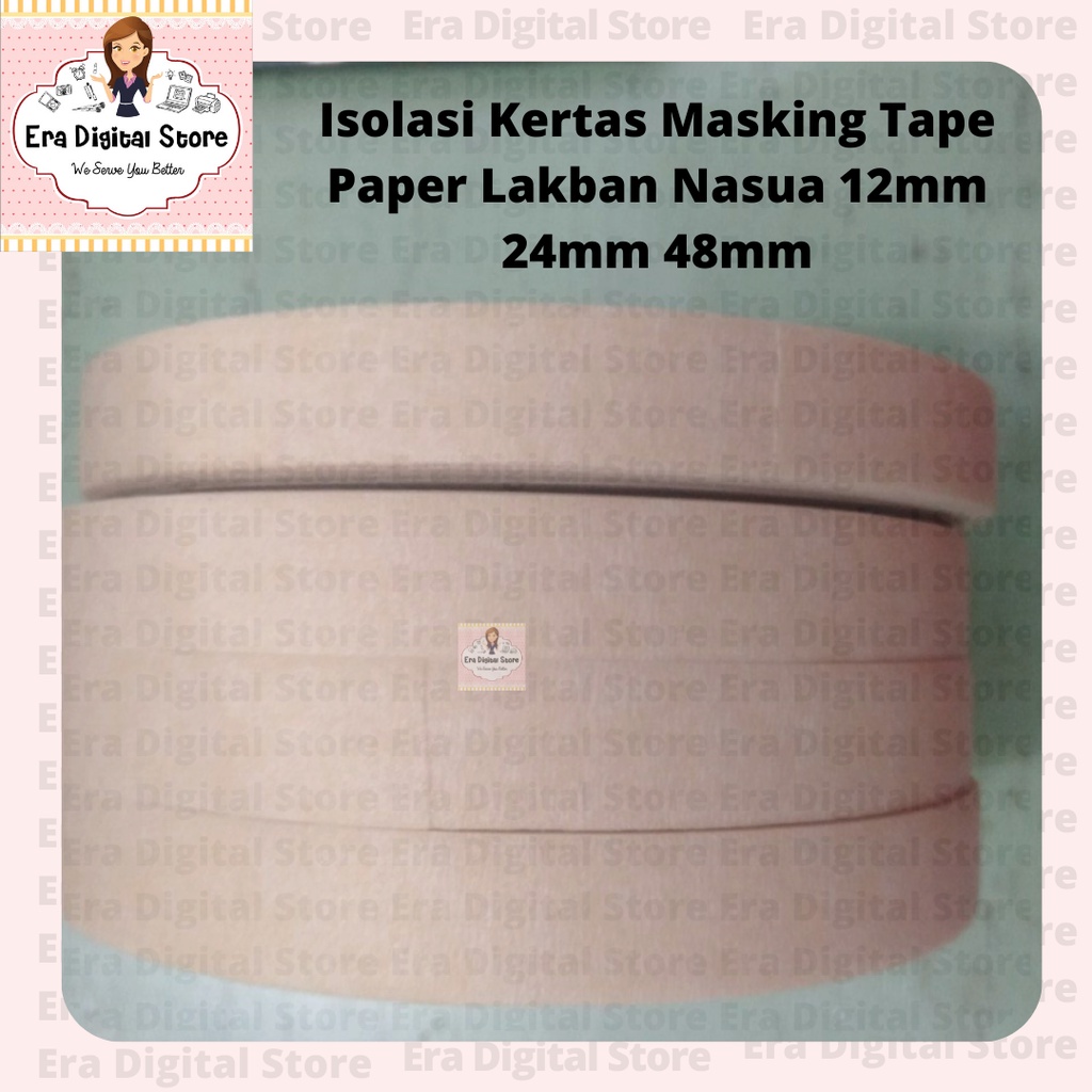 Jual Isolasi Kertas Masking Tape Paper Lakban Nasua 12mm 24mm 48mm 50mm ...