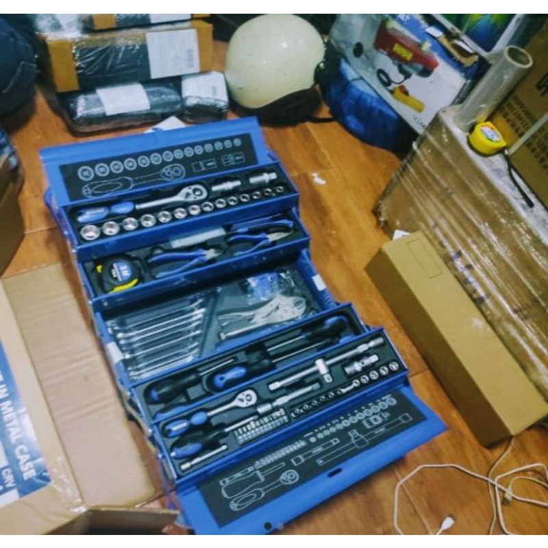 Jual kunci sock tool kit 91 pcs / tool box 3 susun isi 91 pcs merk ...