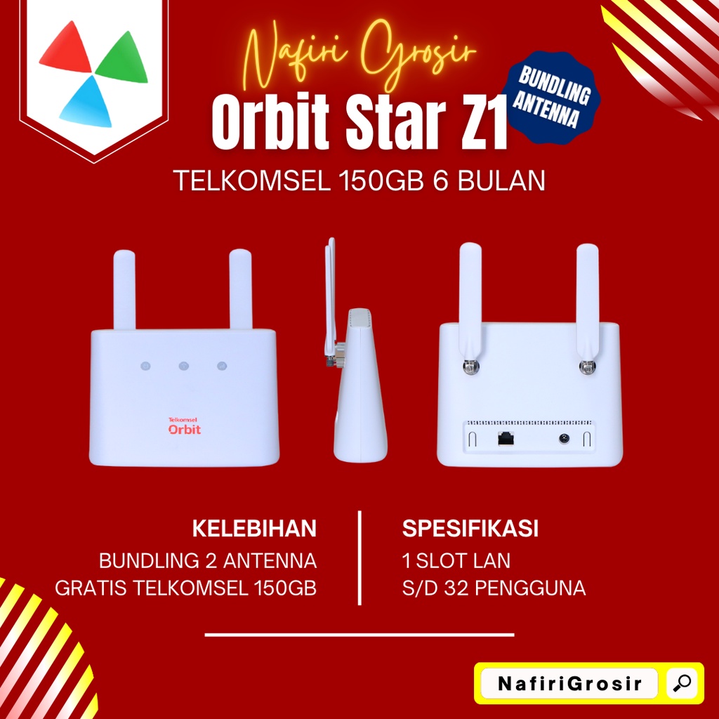 Jual MODEM ORBIT STAR Z1 ZTE MF293N FREE ANTENA TELKOMSEL 150GB ROUTER ...