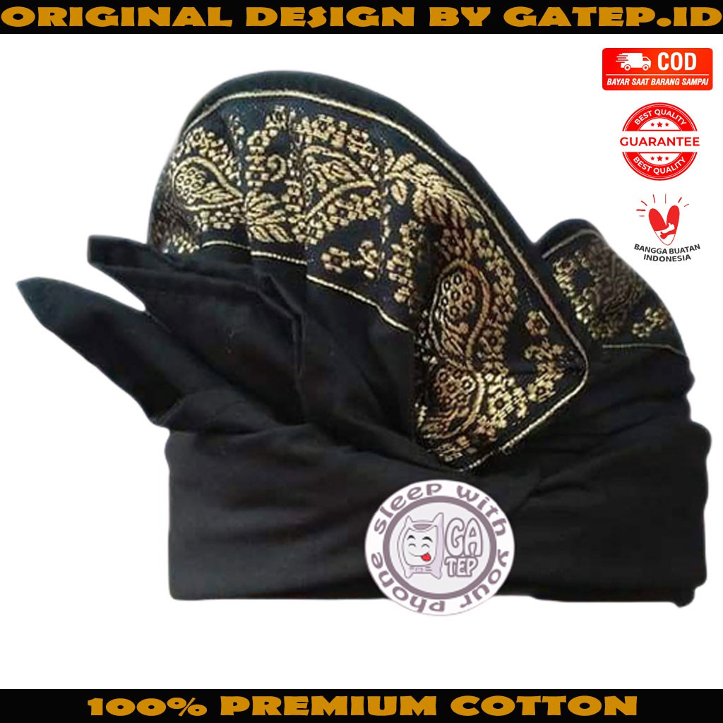 Jual Udeng Bali Hitam Polos Lis Floral Emas Setengah Jadi - Ikat Kepala ...