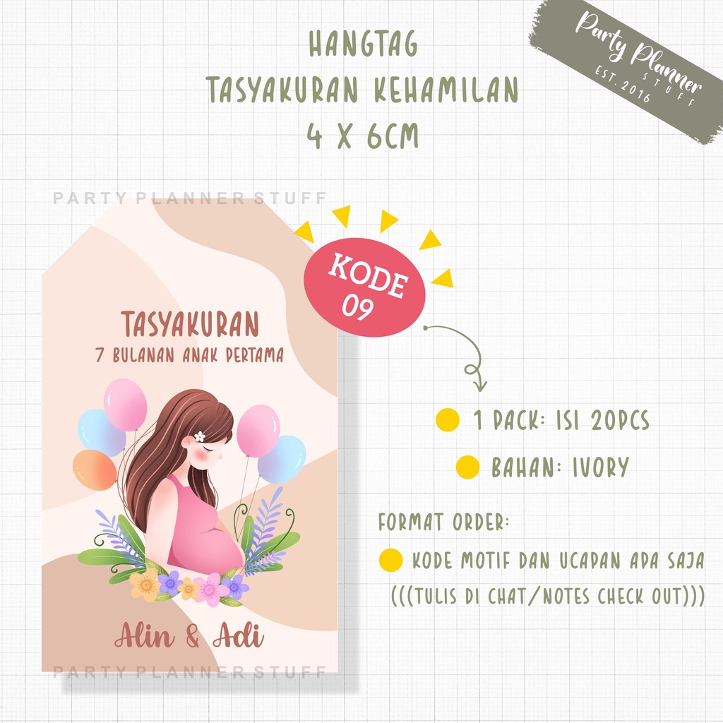 Jual (ISI 20PCS) Tag hangtag label ucapan souvenir hampers tasyakuran ...