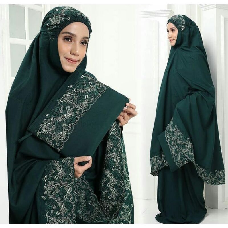 Jual Mukena Khadijah Kombinasi Dewasa ||Mukena Malay|| Mukena dagu ...