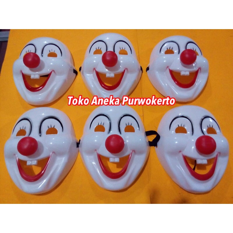 Jual TOPENG BADUT PLATIK CLOWN COSPLAY MURAH LUCU FESTIVAL KARNAVAL ...