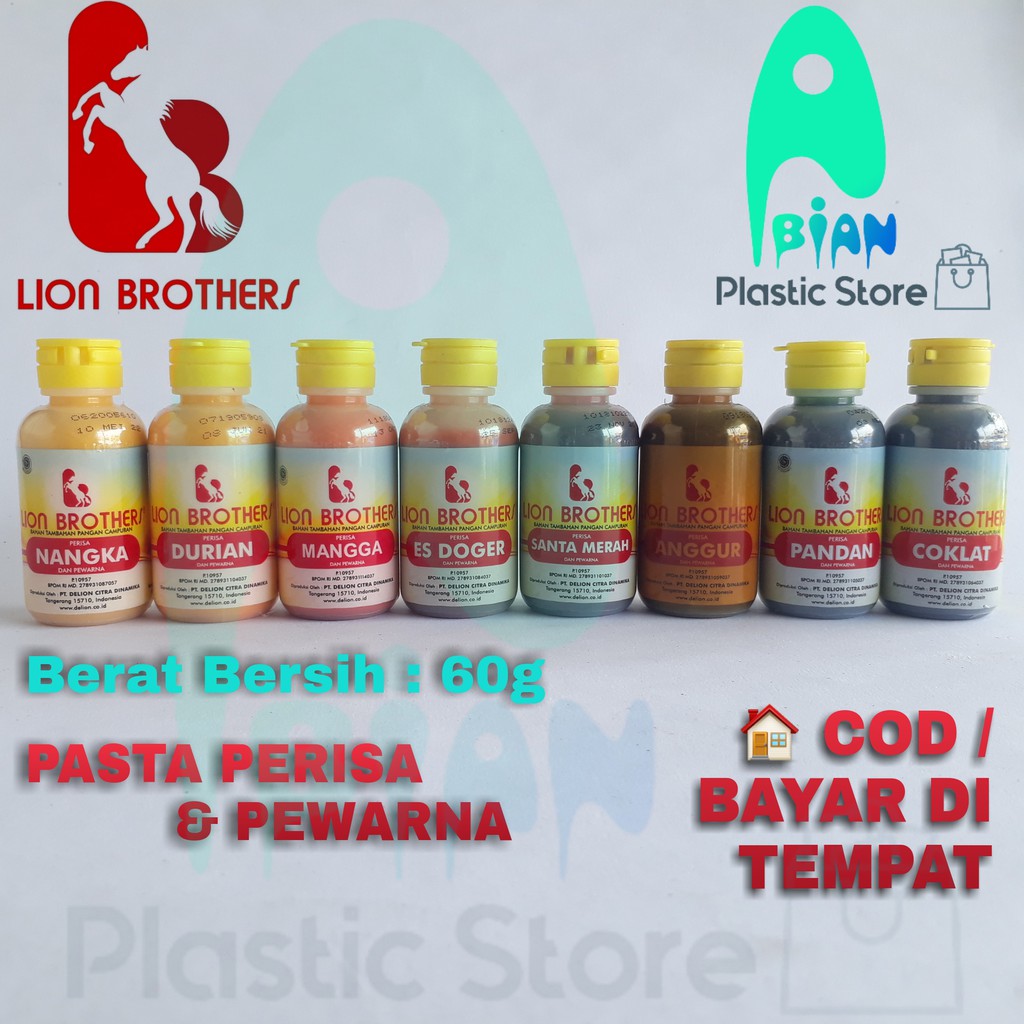 Jual GROSIR PASTA PERISA & PEWARNA MAKANAN LION BROTHER VARIAN RASA ...