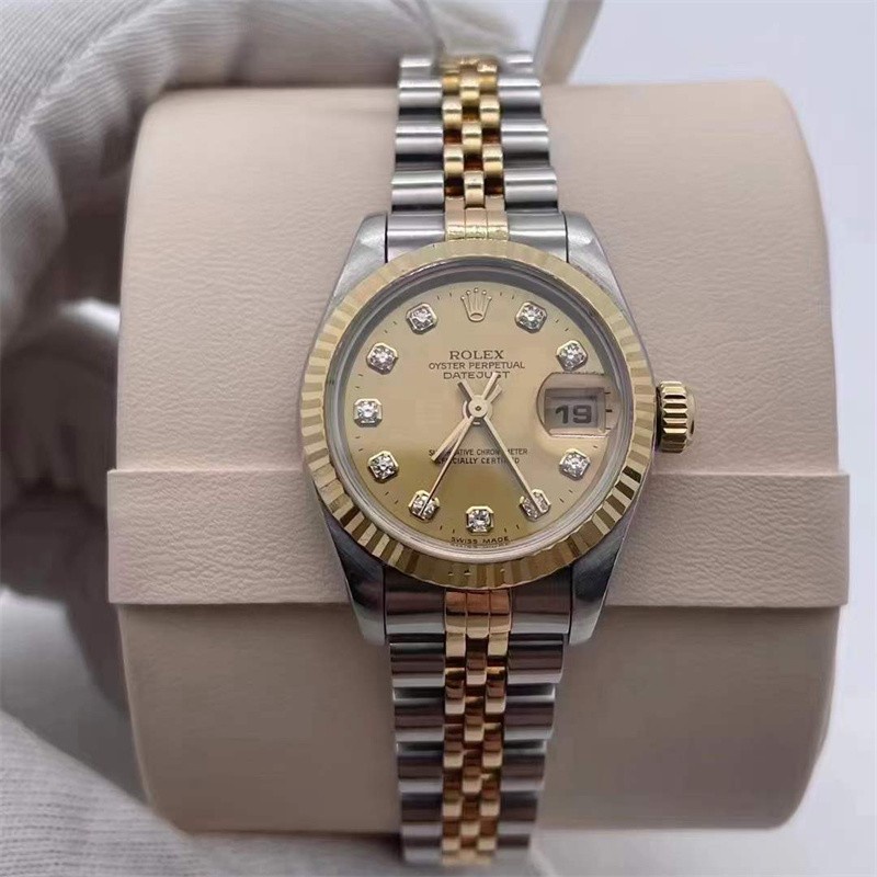 Jual Rolex 69173 log series automatic machinery 18k gold diamond ladies ...