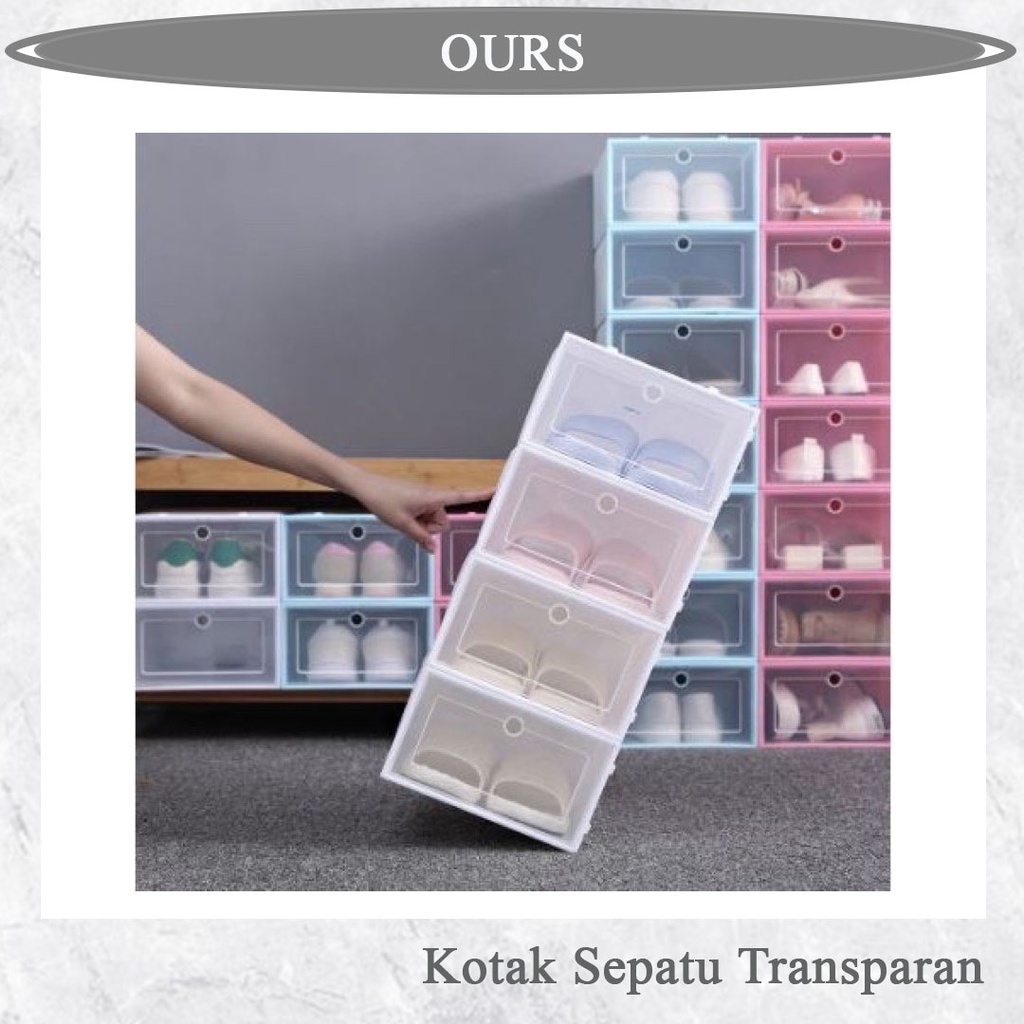 Jual Kotak Sepatu Transparan Susun Model Laci / Rak Plastik Sepatu ...