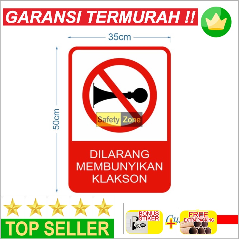 Jual Promo RAMBU PLAT/PLANG/LALU LINTAS DILARANG MEMBUNYIKAN KLAKSON ...