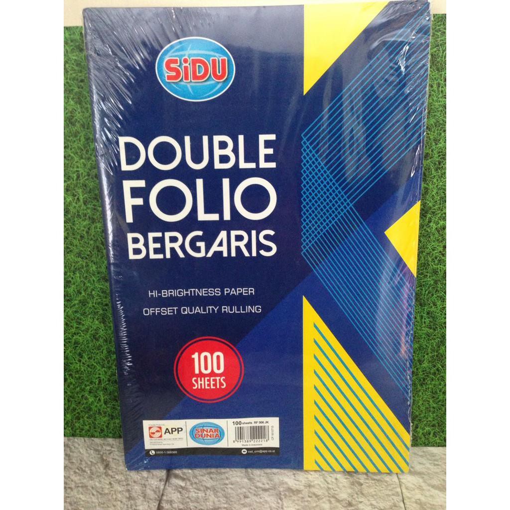 Jual [D] Kertas/Double Folio Bergaris Sidu 100 Sheets SINAR DUNIA ...