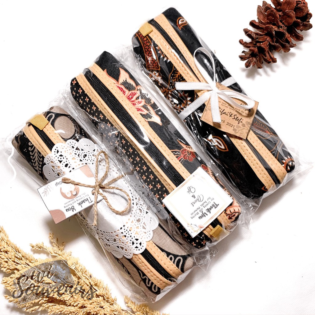 Jual Souvenir pernikahan tempat pensil batik khas jogja 19 x 7 cm souvenir tempat pensil murah ...