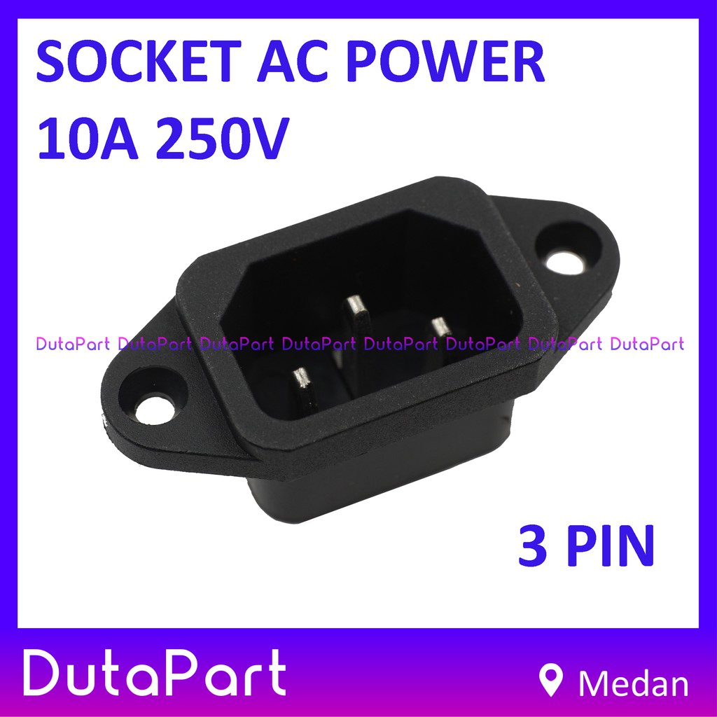 Jual Socket AC Power IN Outlet Inlet Soket Komputer PC Box 10A 250V ...