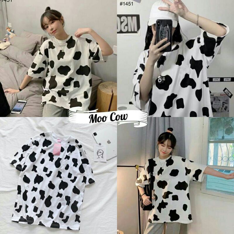 Jual ATASAN KAOS JUMBO MOTIF SAPI MOO COW/ KAOS OVERSIZE MOO COW/MOTIF ...