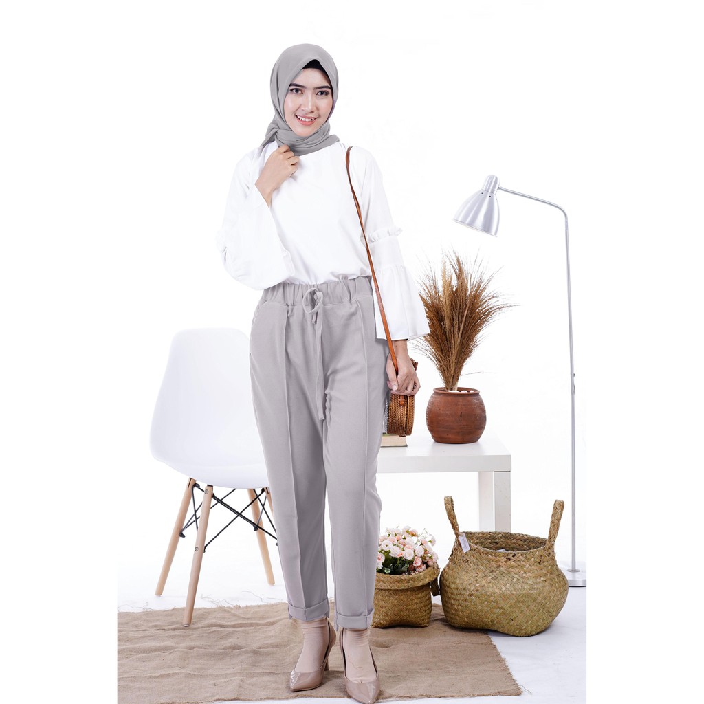 Jual Rocella Celana Gladys - Grey (l-xl) | Shopee Indonesia