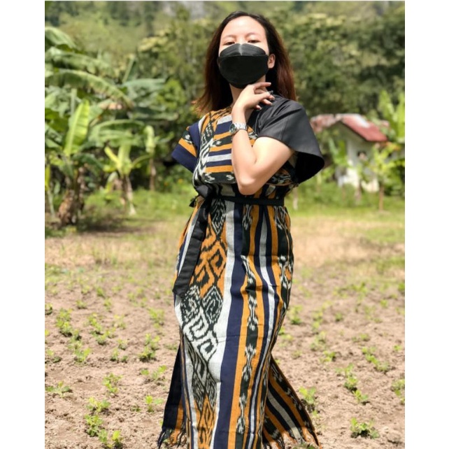 Jual (READY STOCK) dress tenun etnik - dress tenun aurora - dress tenun ...