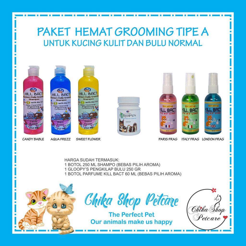 Jual SHAMPO KUCING PAKET HEMAT A SHAMPO GROOMING KILLBACT GLOOPY'S ...
