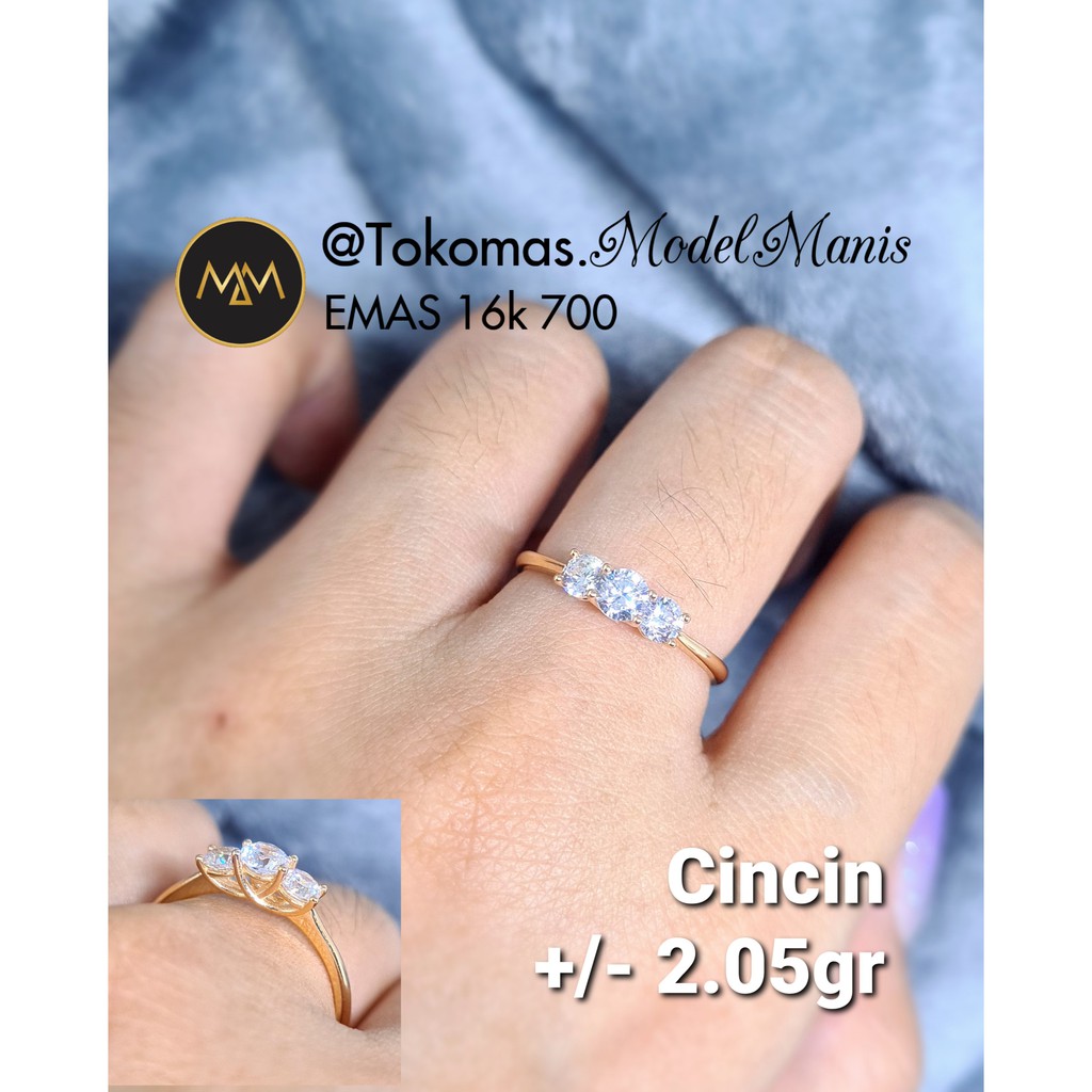 Jual Cincin Diamond looks emas kuning 700 kadar 16 K | Shopee Indonesia